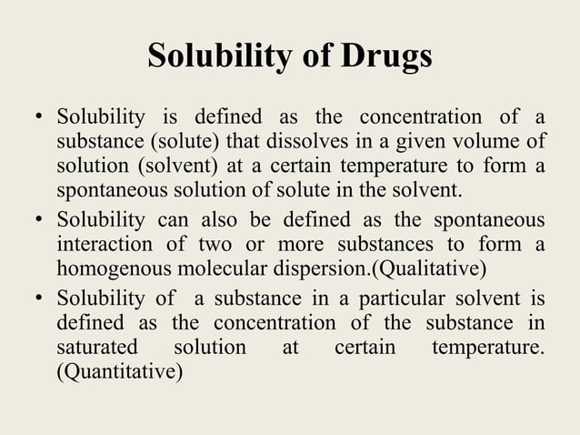 Introduction Of Solubilty Solubility Expression Solute Solvent