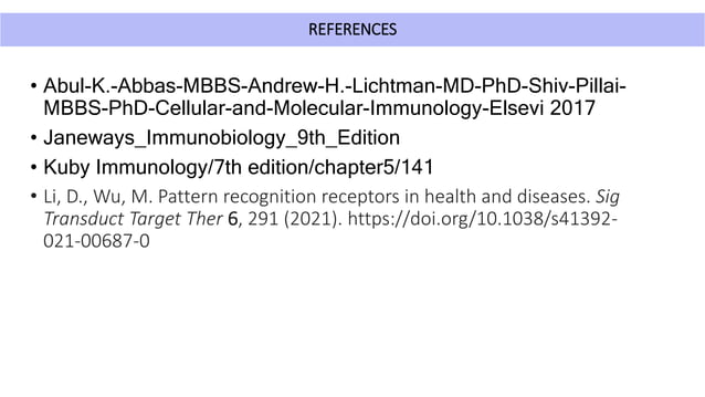 SOLUBLE PATTERN RECOGNITION RECEPTORS.pptx | Chemistry | Science