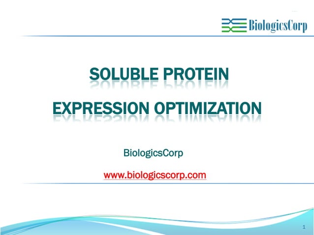 Soluble protein expression optimization | PPT
