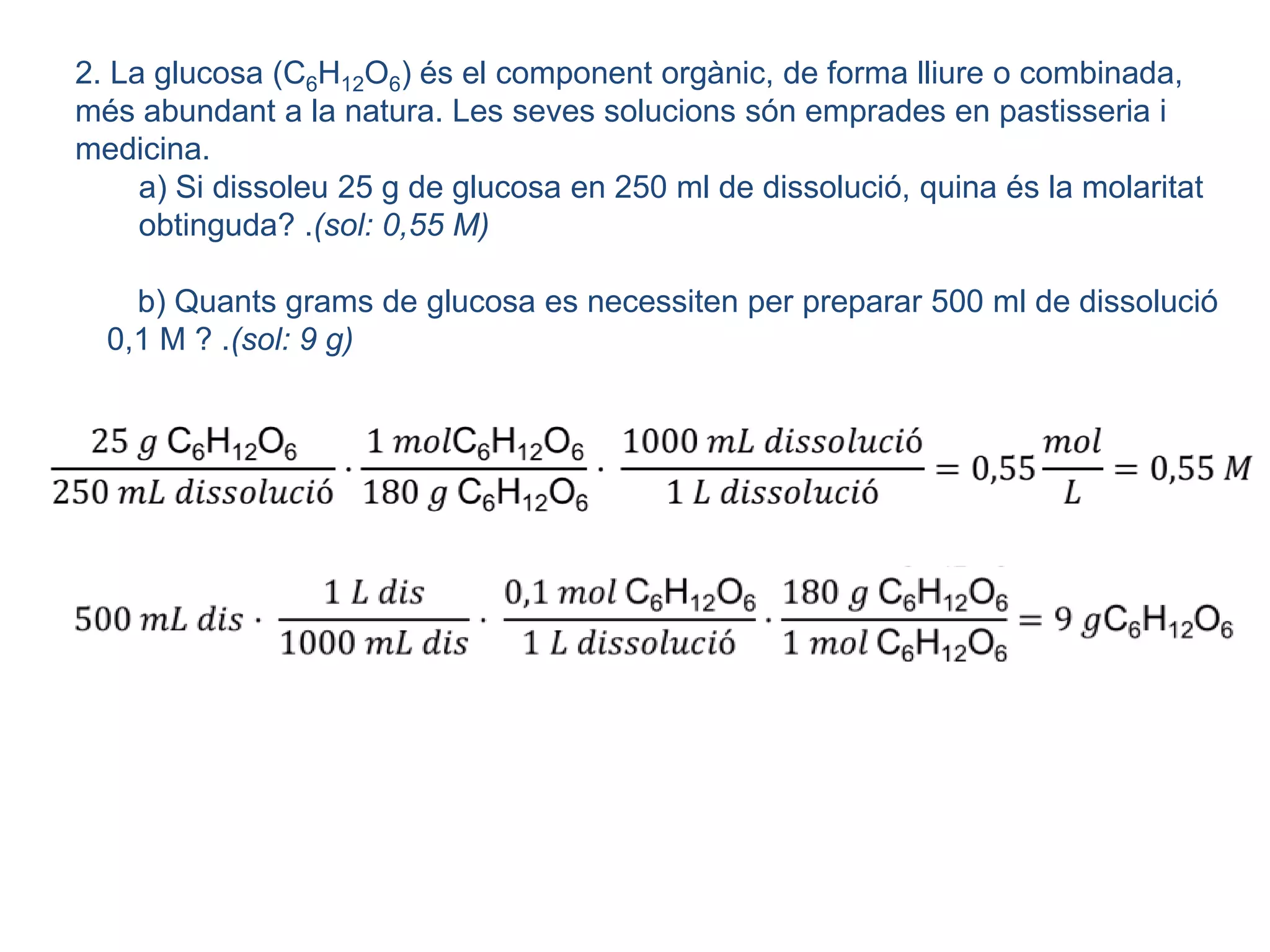 Solucionari molaritat | PPTX
