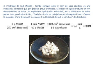 Solucionari molaritat | PPTX