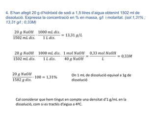 Solucionari molaritat | PPTX