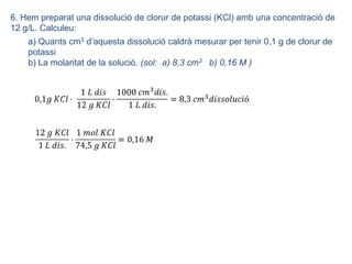 Solucionari molaritat | PPTX