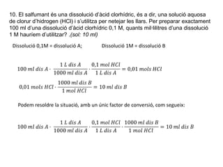 Solucionari molaritat | PPTX