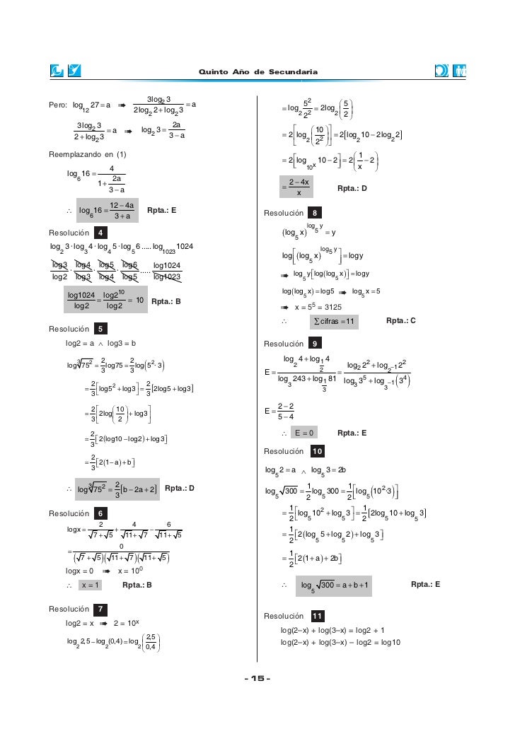 Solucionario 5to secundaria
