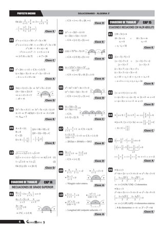 Solucionario c.t. álgebra 5° | PDF