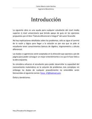 Solucionario de Calculo Integral de Granville | PDF