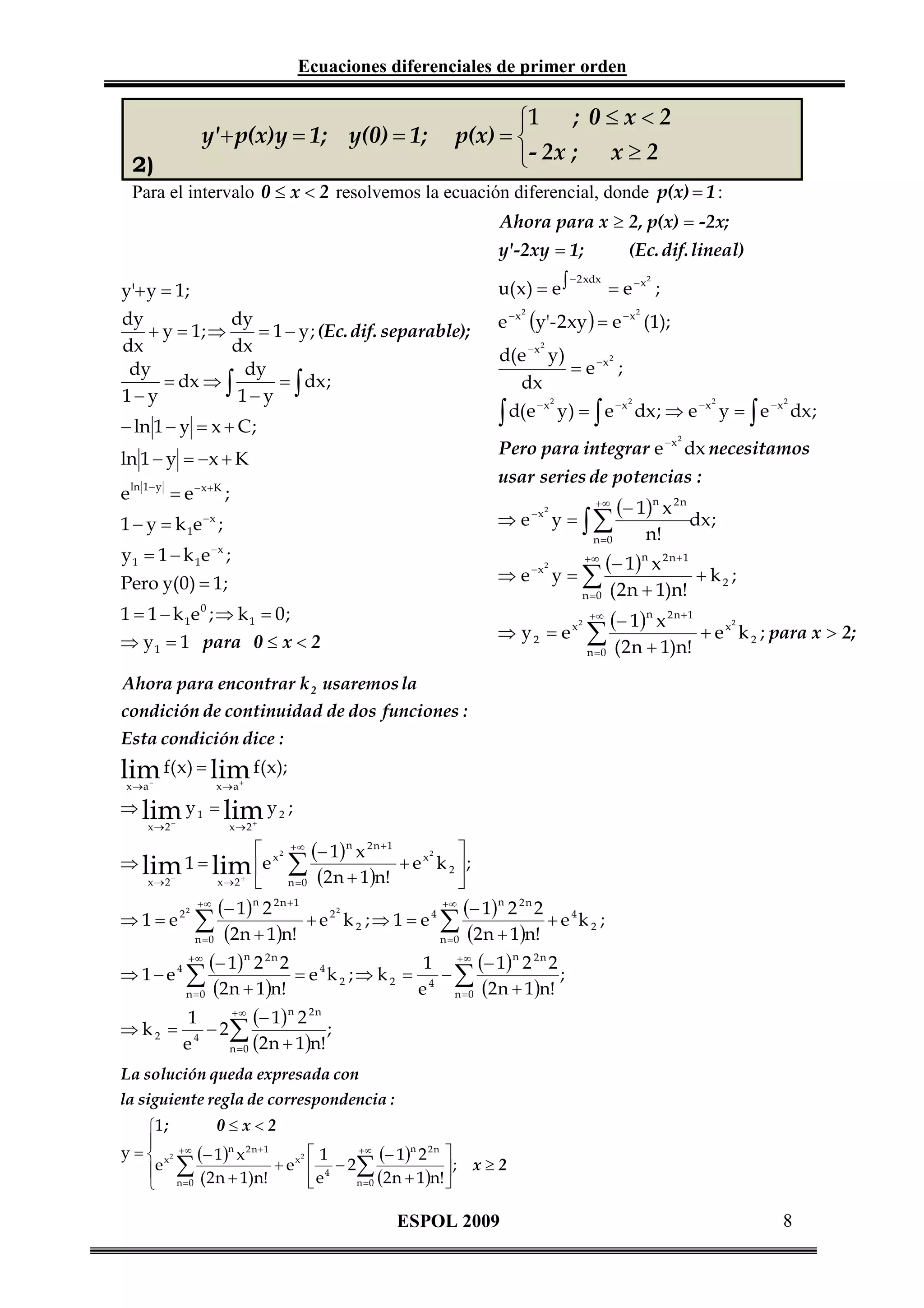Solucionario ecuaciones diferenciales | PDF