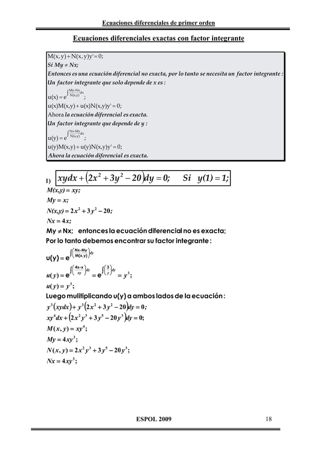 Solucionario ecuaciones diferenciales | PDF