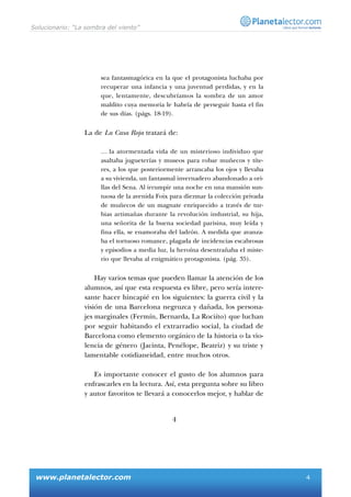 Solucionario La Sombra Del Viento | PDF