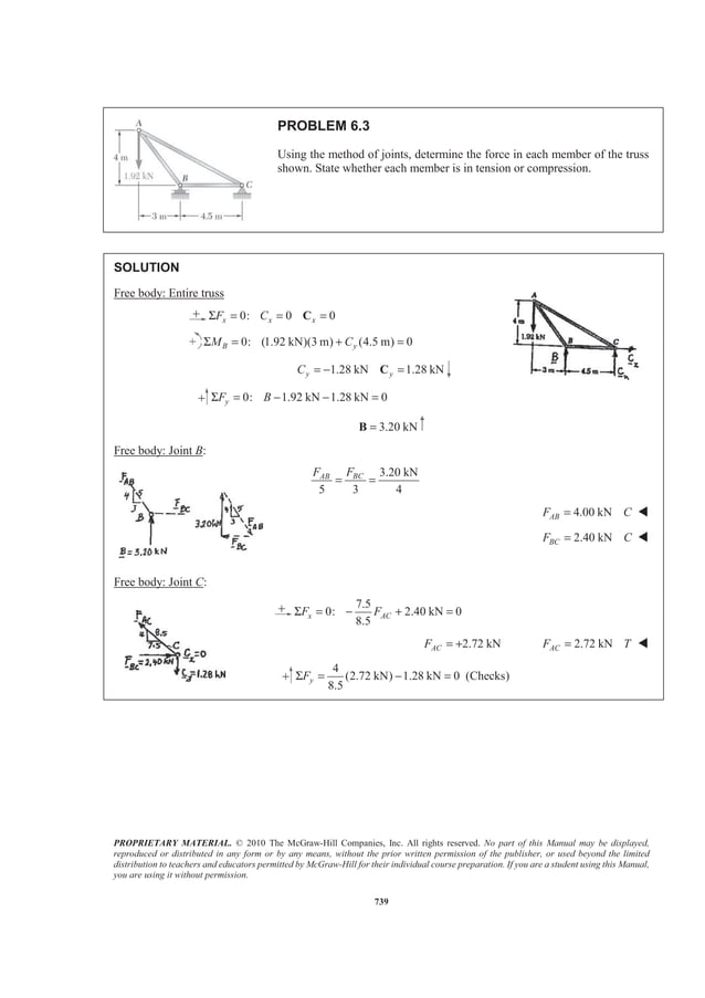 Solucionario Mecanica Vectorial de Beer 9ed-cap-6-10 Estatica | PDF