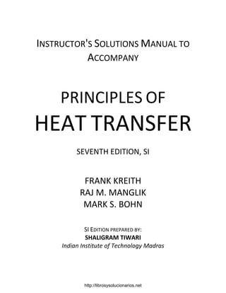 Solucionario De Principios De Transferencia De Calor 7ma Edicion De