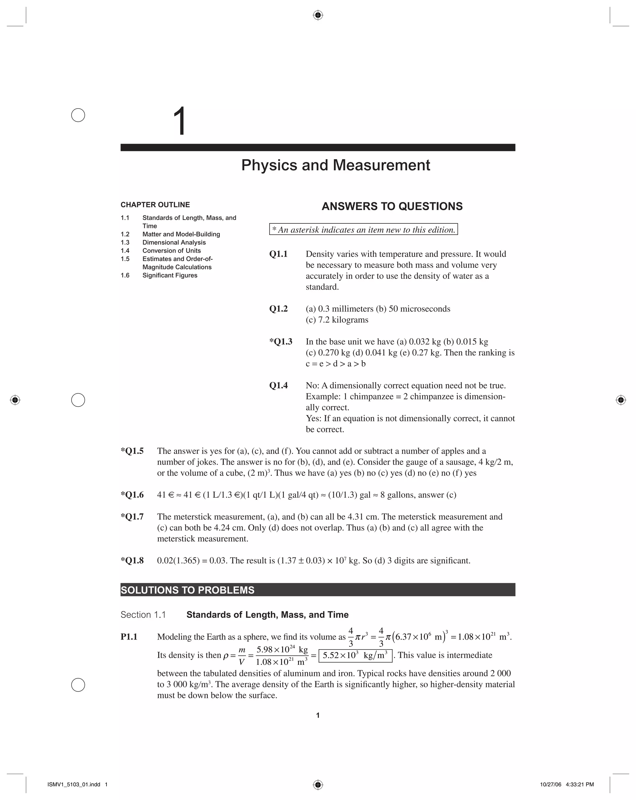 Solucionario serway cap 1 | PDF