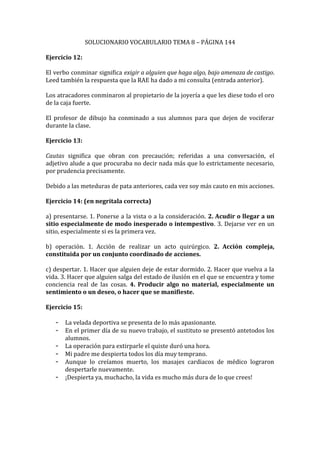 Solucionario vocabulario tema 8 – página 144 | DOCX