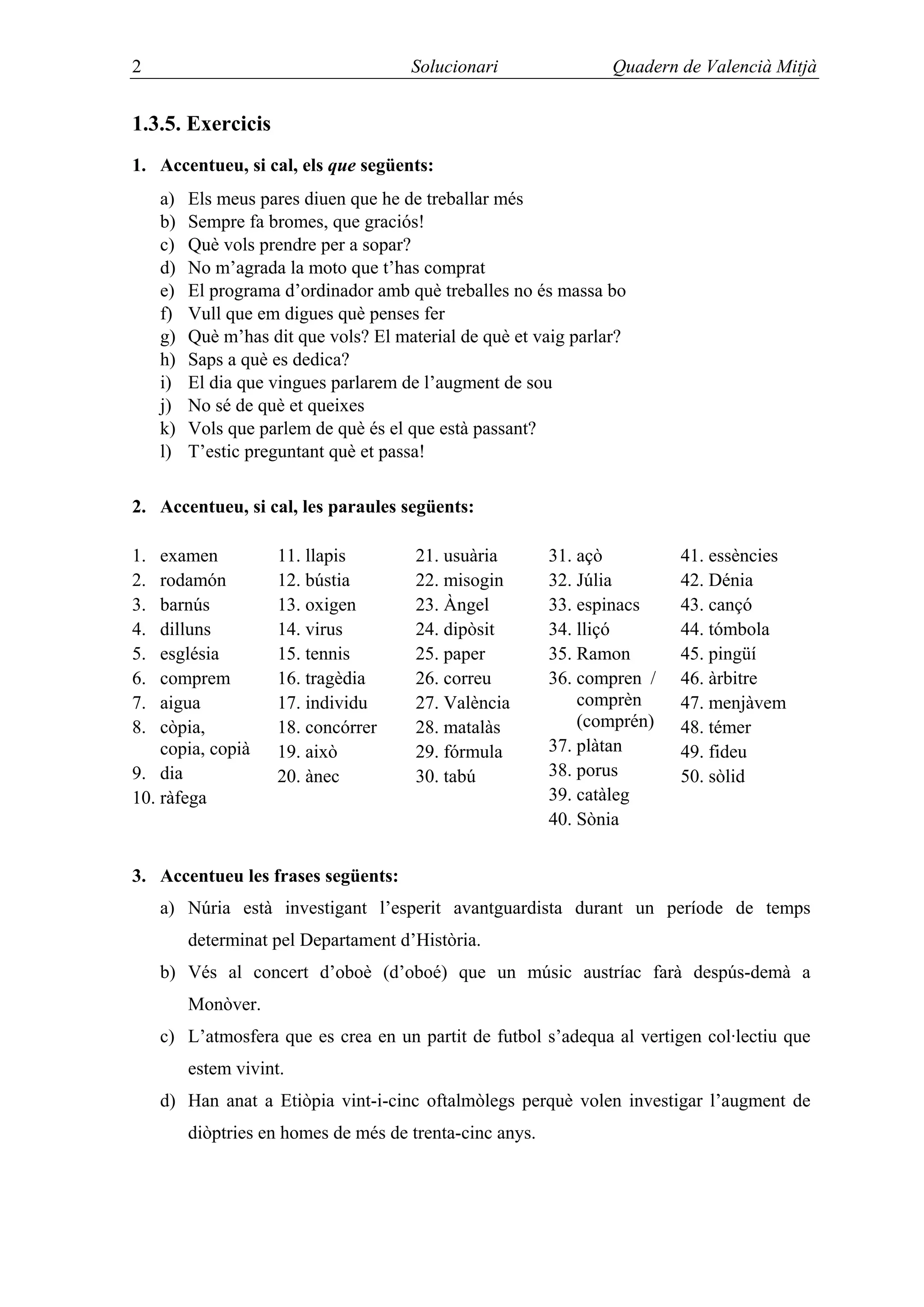 Solucionari quadern valencià mitjà | PDF