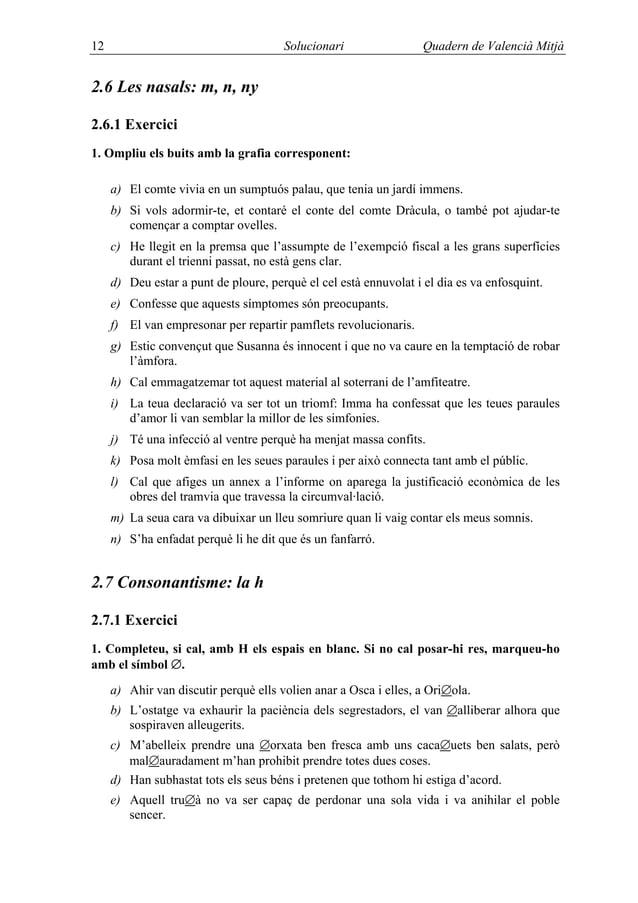 Solucionari quadern valencià mitjà | PDF