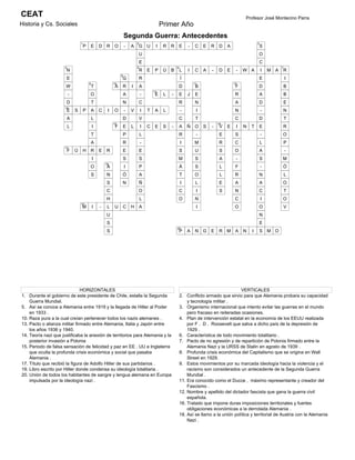 Solucion crucigrama antecedentes primera guerra | PDF