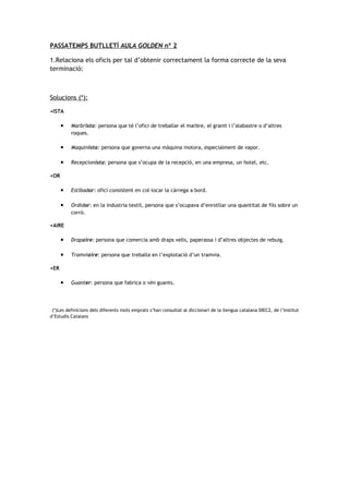 Solucions passatemps 1 | DOC
