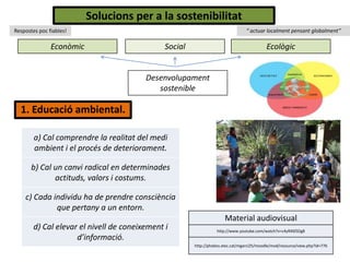 Solucions per a la sostenibilitat. | PPT