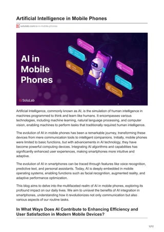 solulab.com-Artificial Intelligence in Mobile Phones (3).pdf | Free ...