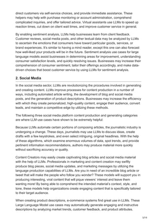 solulab.com-LLM Use Cases and Applications | PDF