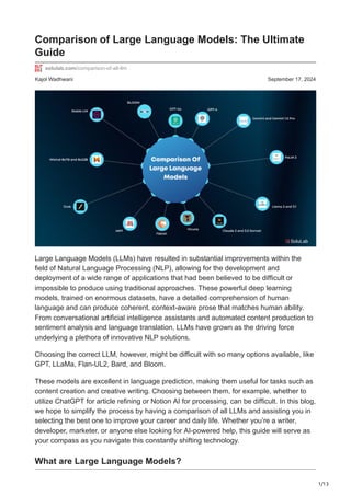 solulab.com-Comparison of Large Language Models The Ultimate Guide (1).pdf