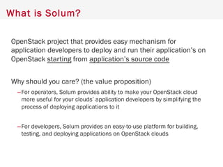 Solum - OpenStack PaaS / ALM | PDF