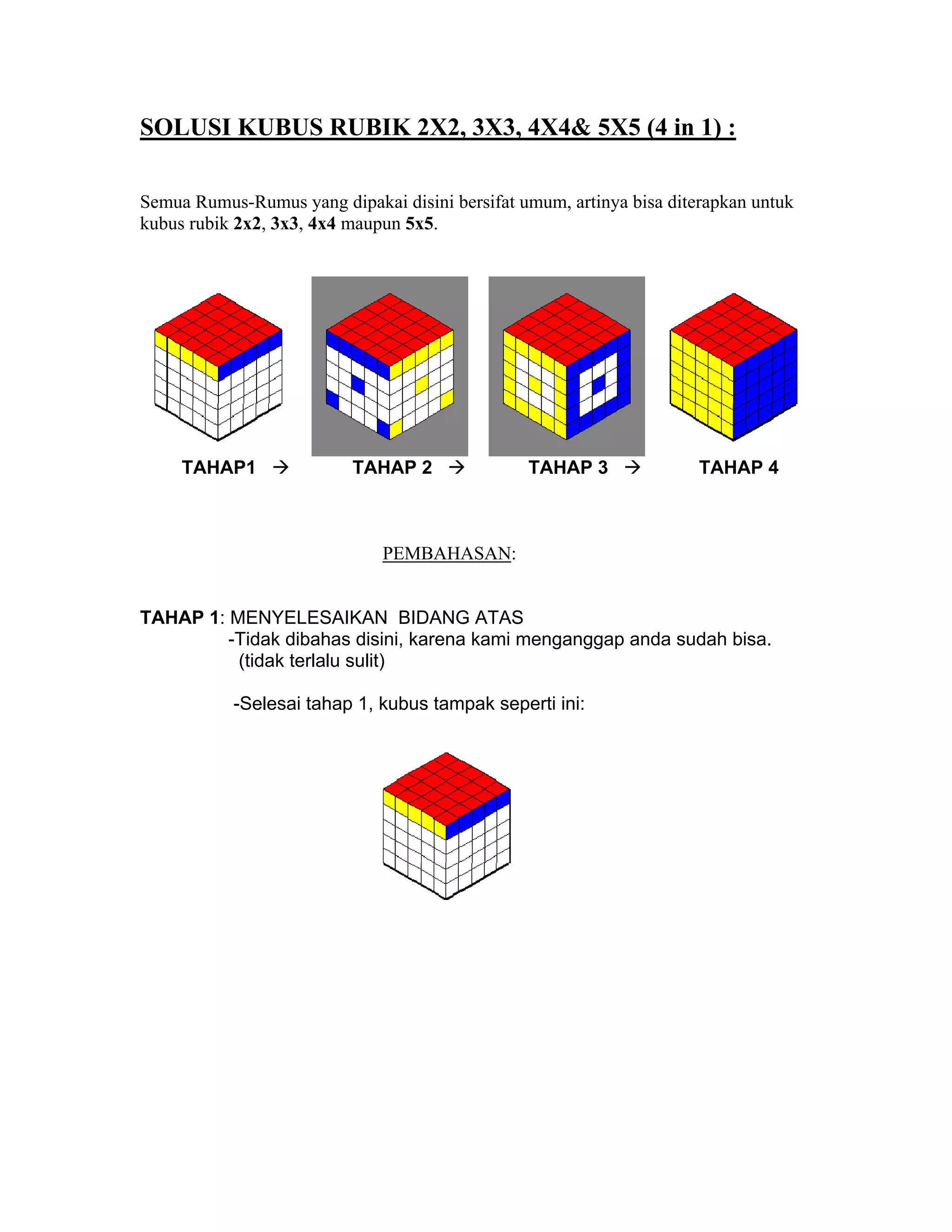 Solusi Kubus Rubik 2x2 3x3 4x4 5x5 4 In 1 | PDF