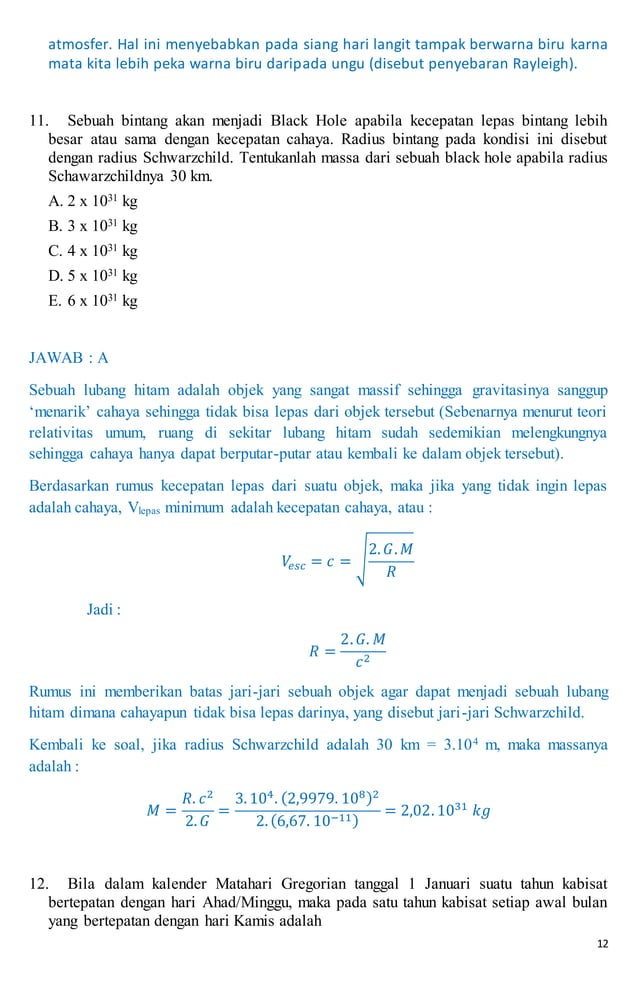 Solusi osk astro 2012 kode s3 | DOCX