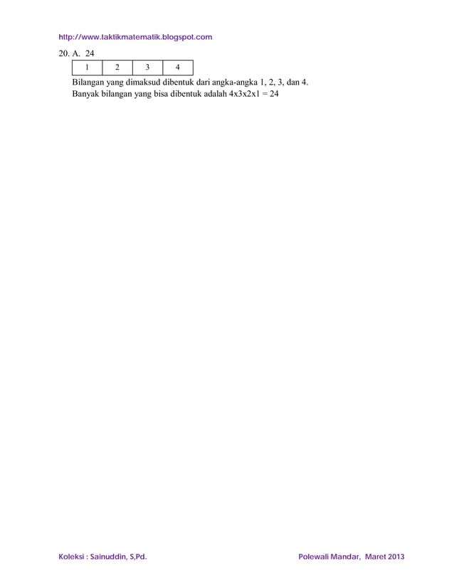 Solusi osn matematika smp 2013 kabupaten pg2 (1) | PDF