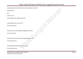 Solusi Tugas Studi Kasus IPTables Three-Legged Network Firewall | PDF