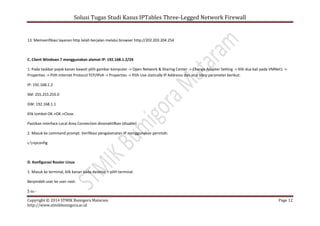 Solusi Tugas Studi Kasus IPTables Three-Legged Network Firewall | PDF