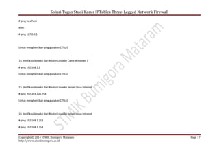 Solusi Tugas Studi Kasus IPTables Three-Legged Network Firewall | PDF