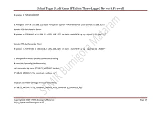 Solusi Tugas Studi Kasus IPTables Three-Legged Network Firewall | PDF