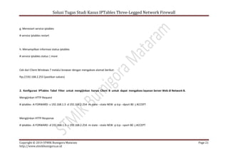 Solusi Tugas Studi Kasus IPTables Three-Legged Network Firewall | PDF