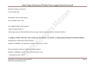 Solusi Tugas Studi Kasus IPTables Three-Legged Network Firewall | PDF