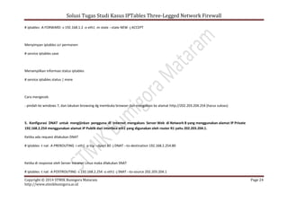 Solusi Tugas Studi Kasus IPTables Three-Legged Network Firewall | PDF