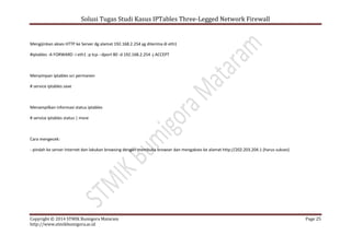 Solusi Tugas Studi Kasus IPTables Three-Legged Network Firewall | PDF