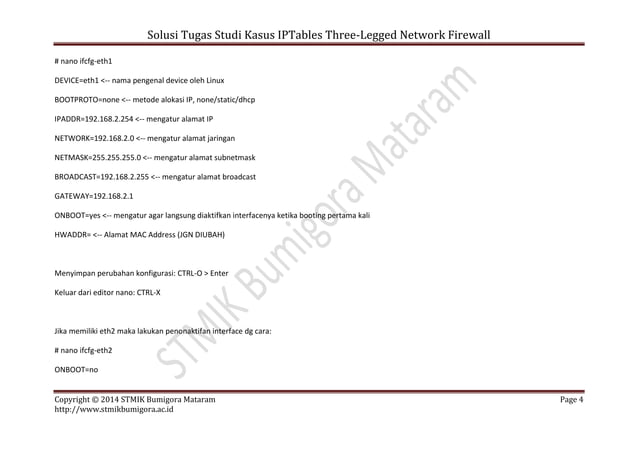 Solusi Tugas Studi Kasus IPTables Three-Legged Network Firewall | PDF