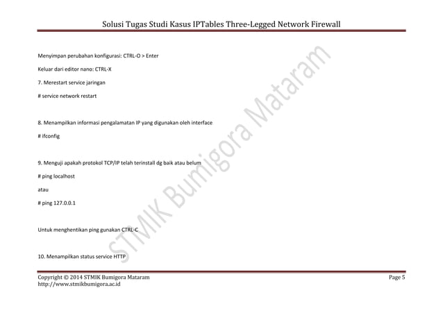 Solusi Tugas Studi Kasus IPTables Three-Legged Network Firewall | PDF