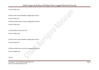 Solusi Tugas Studi Kasus IPTables Three-Legged Network Firewall | PDF
