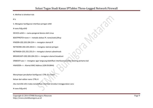 Solusi Tugas Studi Kasus IPTables Three-Legged Network Firewall | PDF