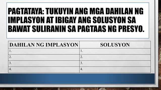 SOLUSYON SA IMPLASYON.pptx | Business | Business and Finance