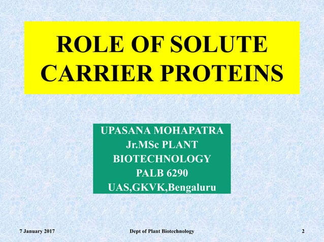 Solute carrier proteins | PPTX | Chemistry | Science