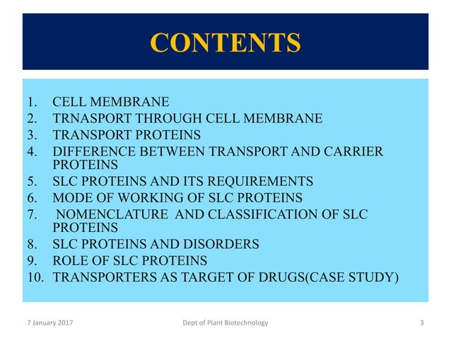 Solute carrier proteins | PPTX | Chemistry | Science
