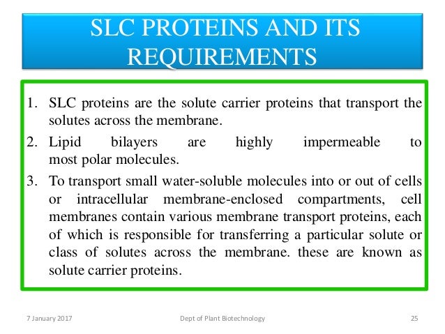 Solute carrier proteins