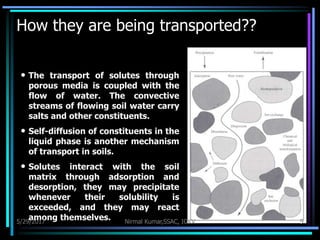 Solute transport in soils | PPTX