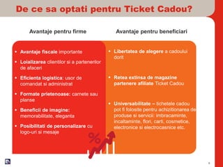 Solutii de stimulare si recompensare Ticket cadou si card Compliments | PPT