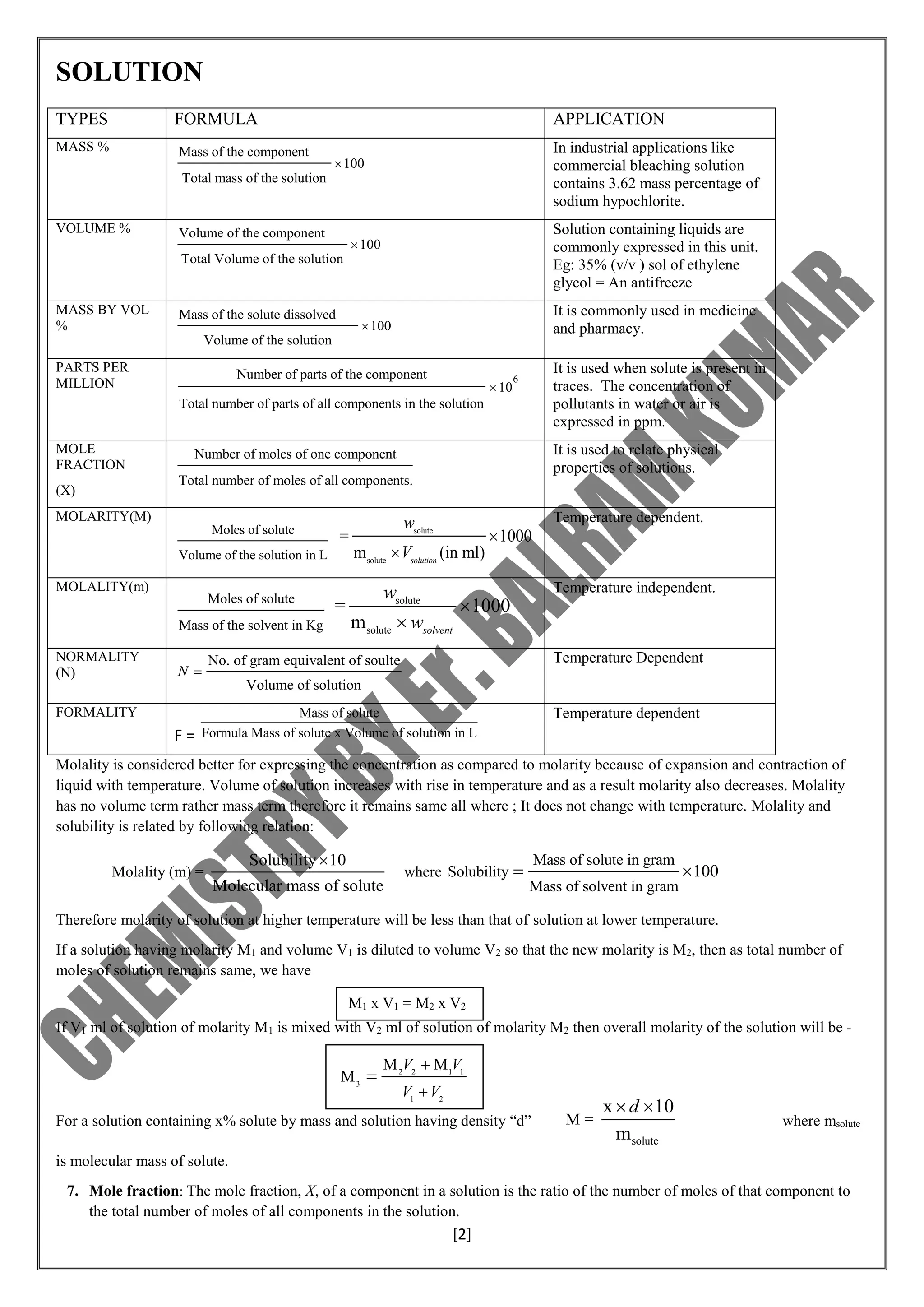 Solutin in chemistry | PDF