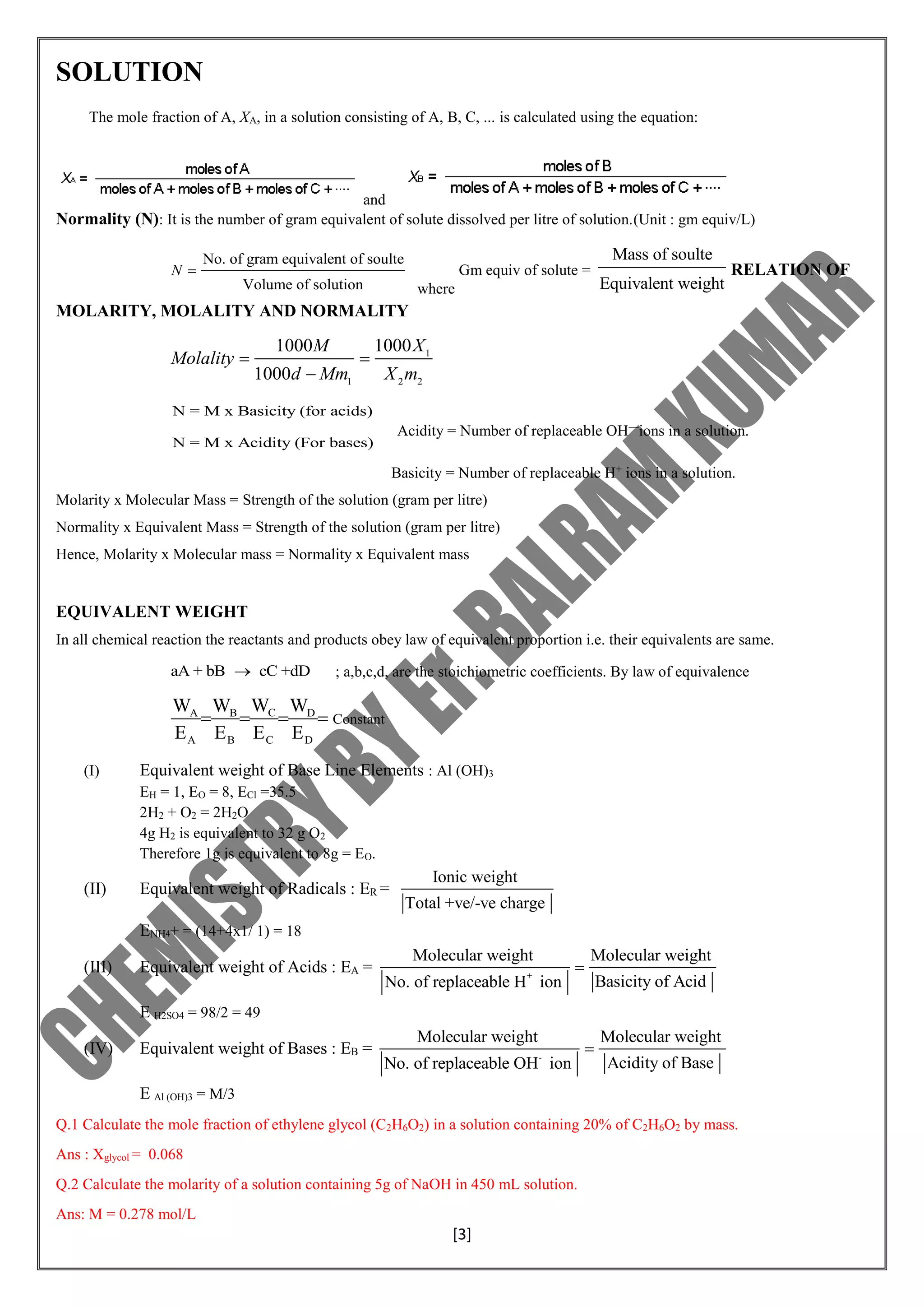 Solutin in chemistry | PDF